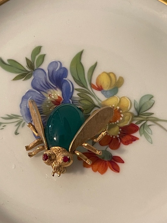 Les Bernard | Jewelry | Vintage Les Bernard Gold Tone Green Jelly Belly ...